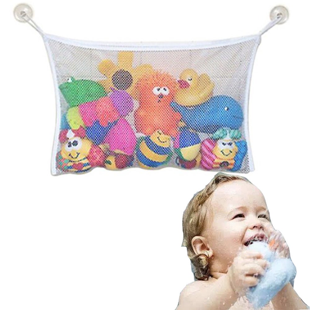 Sac de bain/sac à jouets en filet pour enfants, avec ventouse, 34 x 45 ...