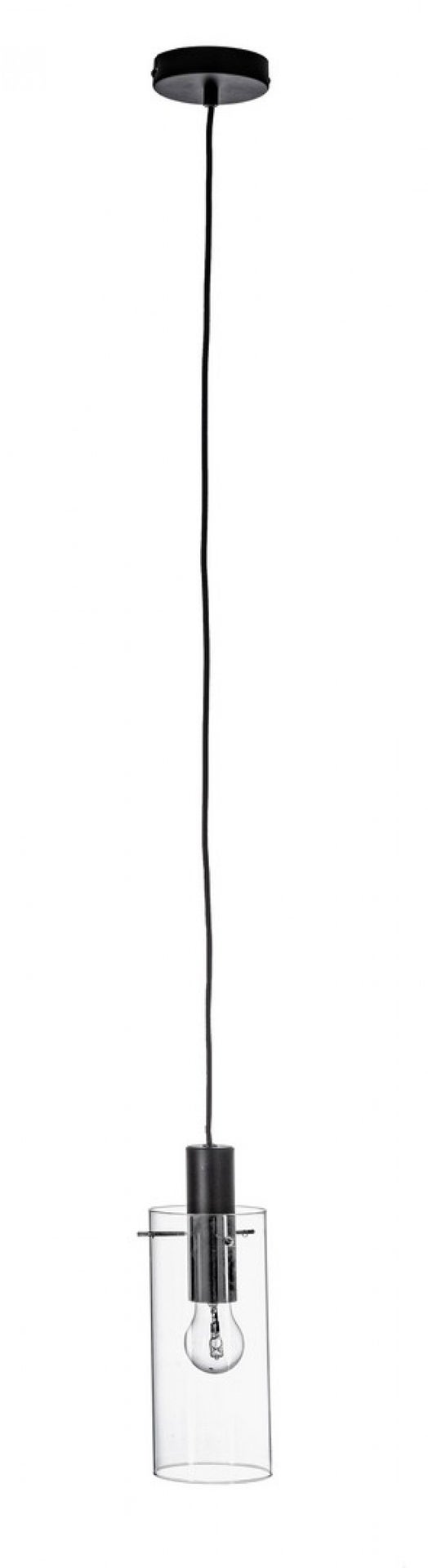 Lustre 1 lumière transparent et noir D.11x130h | Leroy Merlin