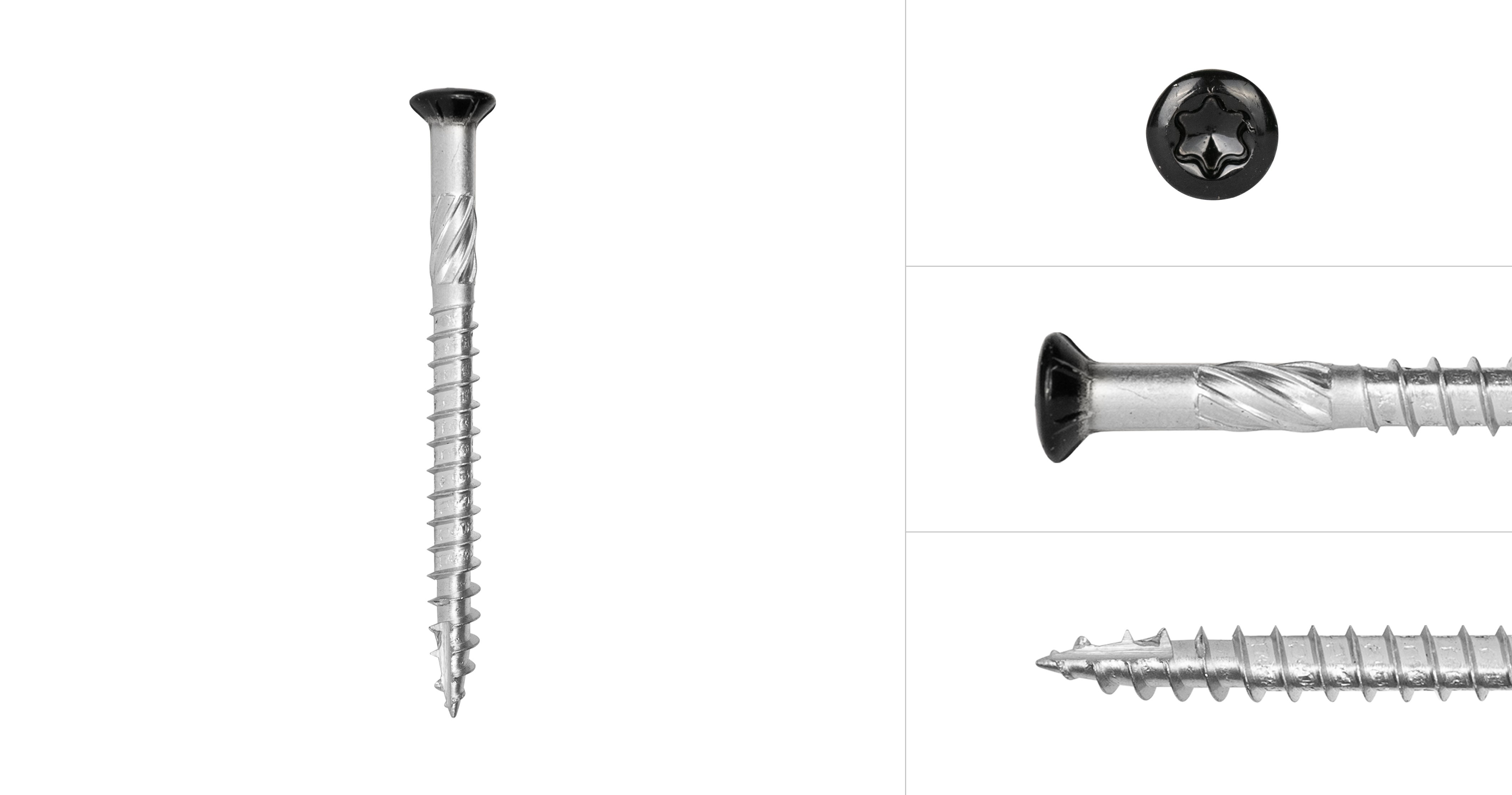 Wovar Vis de bardage en bois Acier inoxydable 410 4 x 40 mm Torx 15 ...