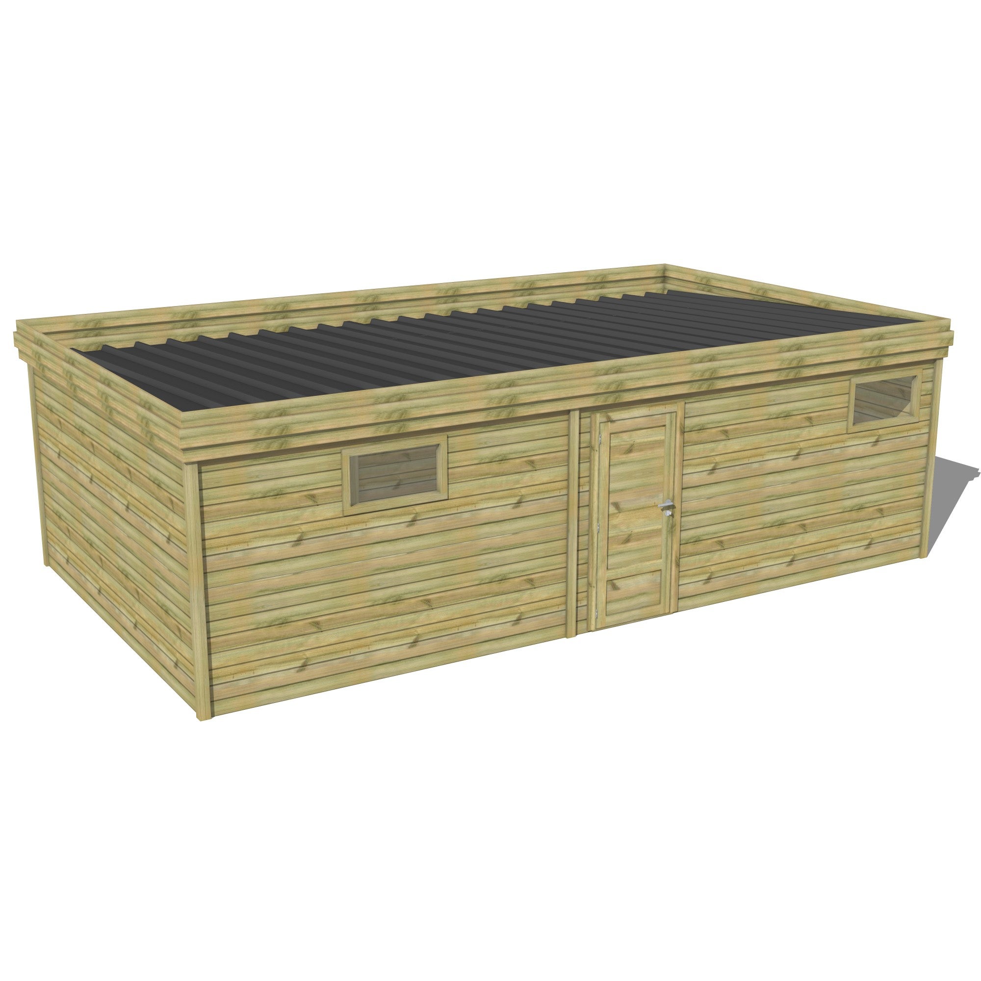 ABRI DE JARDIN bois Pin traité autoclave 27mm - 7,695x4,34m / 33,4m2 ...
