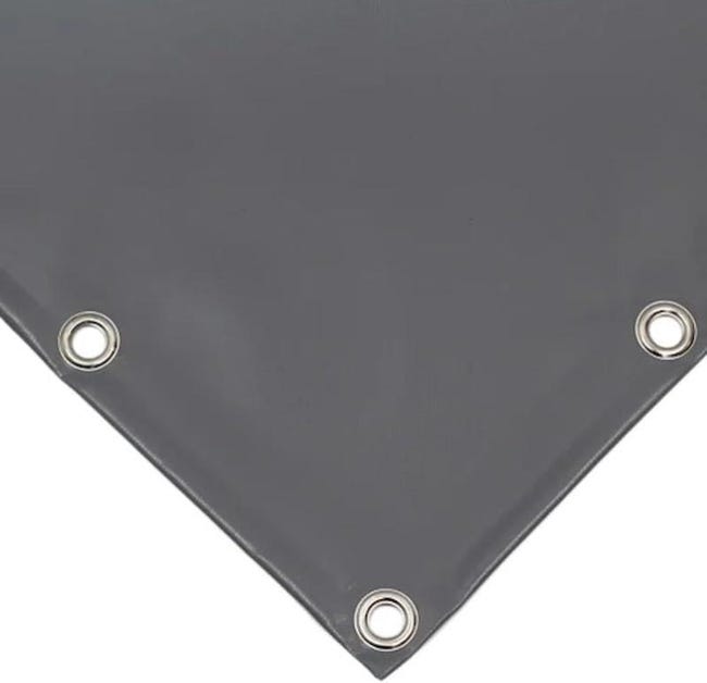 Bâche PVC imperméable Gris | Bâche à œillets Tous les 50CM 650g/m² ...
