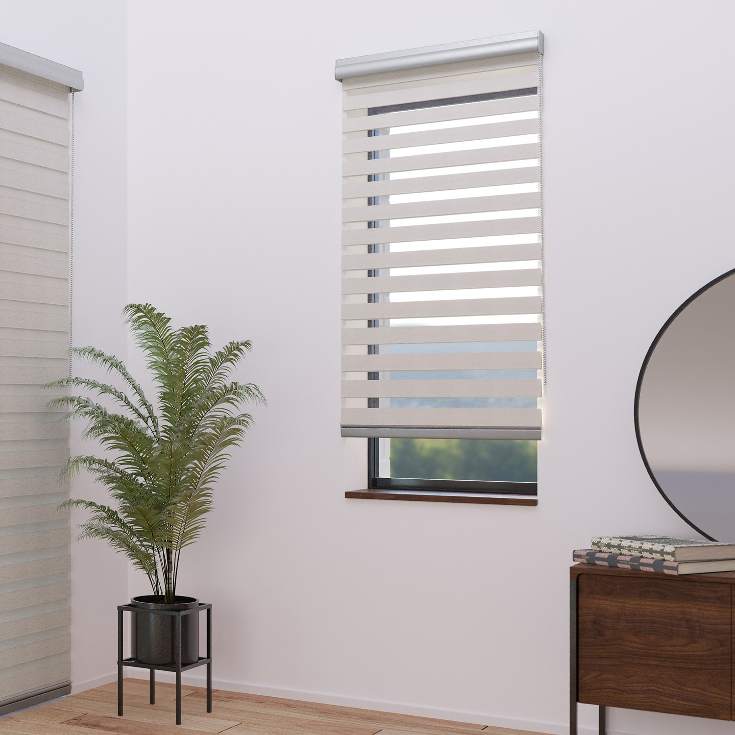 MADECOSTORE Store enrouleur jour nuit alutech avec coffre - gamme Must - Lin - L63 x H250cm ...