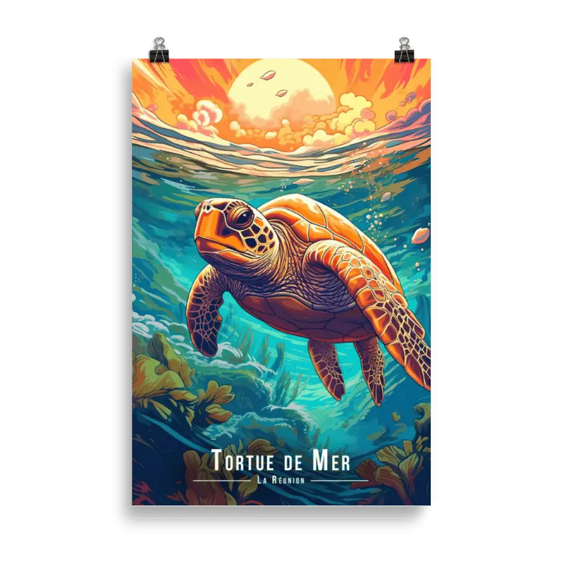 Affiche de La Réunion 'Coucher de Soleil Sous-Marin' | Leroy Merlin