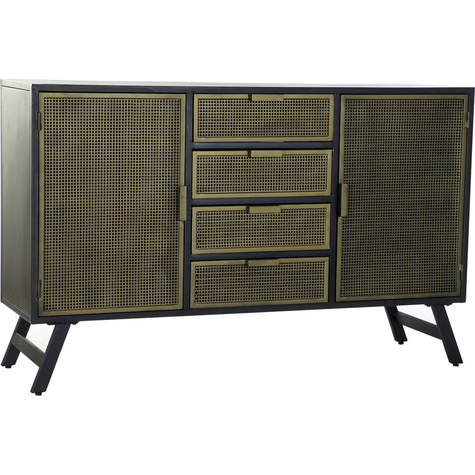 Buffet chic noir et doré pour intérieur tendance 144,5 x 42 x 91,5 cm ...