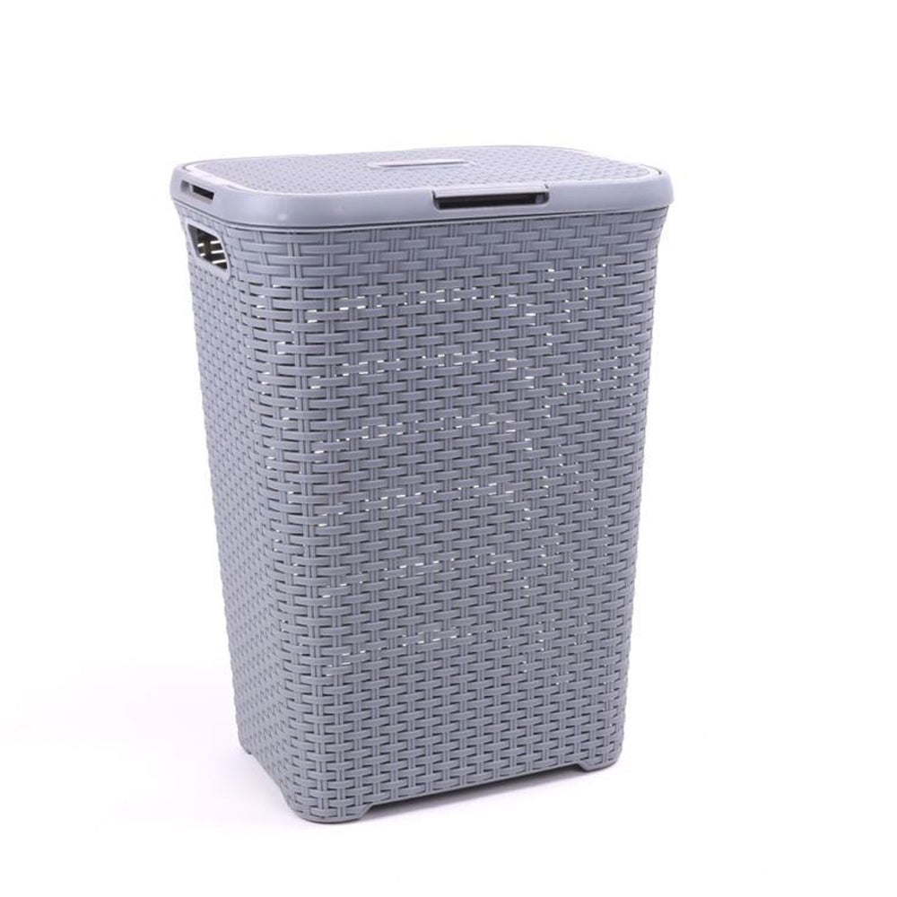 Panier à linge avec couvercle, style panier à linge en rotin texturé ...