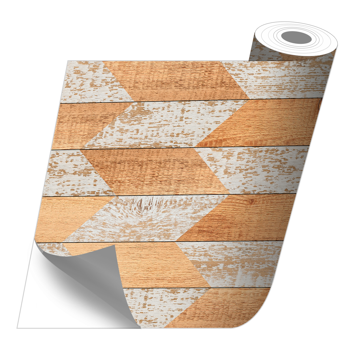 Rollo sticker Chevrón madera y dorado 50x100 cm | Leroy Merlin