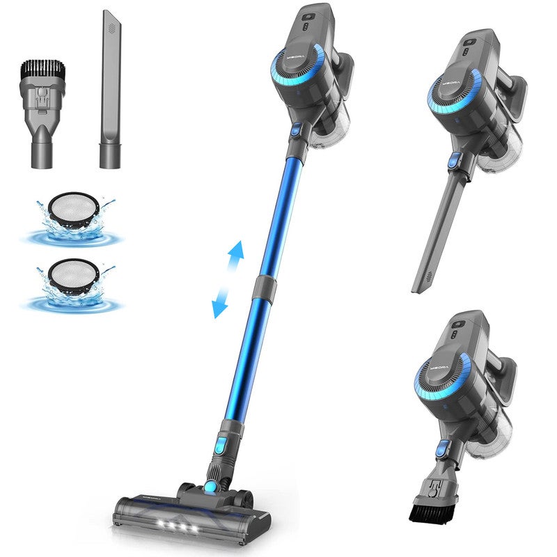 Aspirateur Balai sans fil, YISORA, N300, Bleu, 20Kpa, 40 Mins d ...
