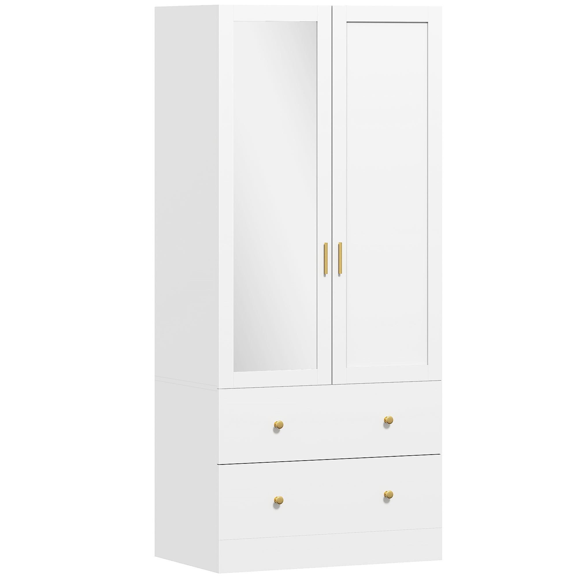 Armario para Dormitorio HOMCOM Melamina de Madera, MDF Blanco 80x50x180 ...