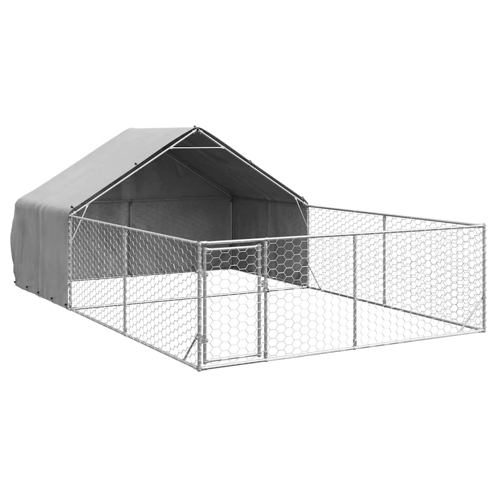 Niche d'extérieur pour chien avec enclos 6x3x1,9 m en acier galvanisé ...