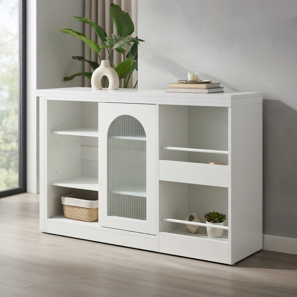 Table de bar moderne extensible pivotante 360° avec rangement ...