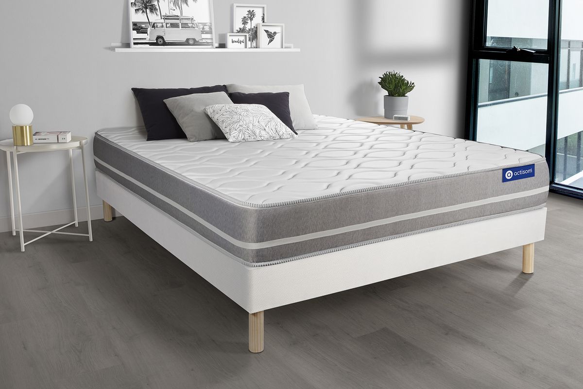 Ensemble matelas 180 x 200 cm Actilatex touch - Latex et mémoire de forme - Ep : 20 cm ...