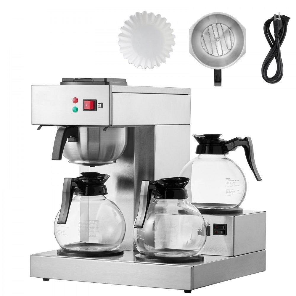 Machine à café professionnelle avec 3 plaques, capacité de 13 tasses ...