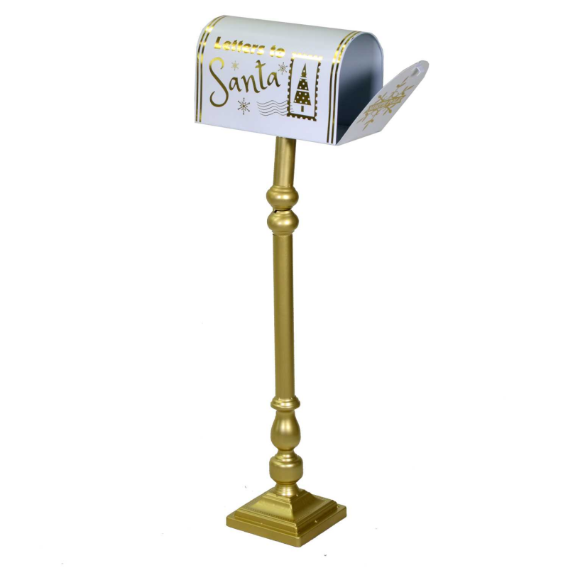 Cassetta della Posta, "Letters to Santa", Metallo, Bianco e Oro ...