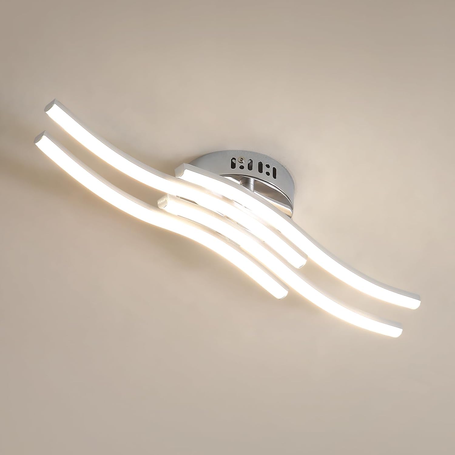 Modern LED Ceiling Light, 24W Acrylic Ceiling Light, Wave Design ...