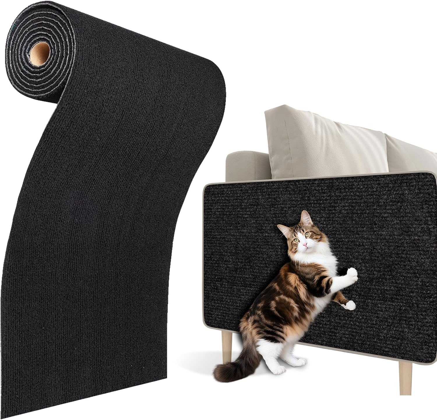 Protection Canapé Chat Anti Griffe Noir Moquette Griffoir Mural Chat ...