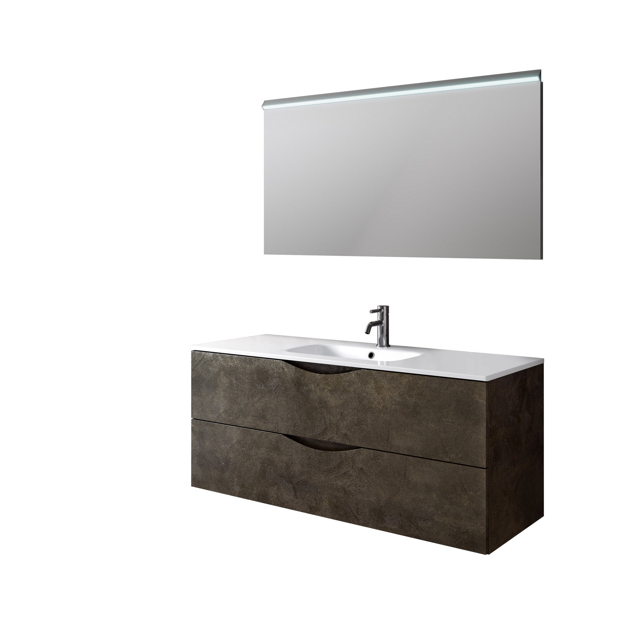 Ensemble de salle de bain 3 pièces PLUTONE marron pierre | Leroy Merlin