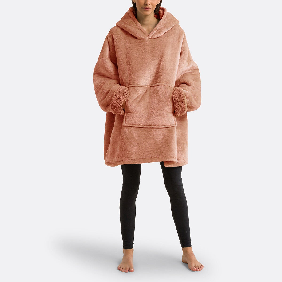 Plaid sweat polaire taille L/XL, Javi - Rose praline - taille unique ...