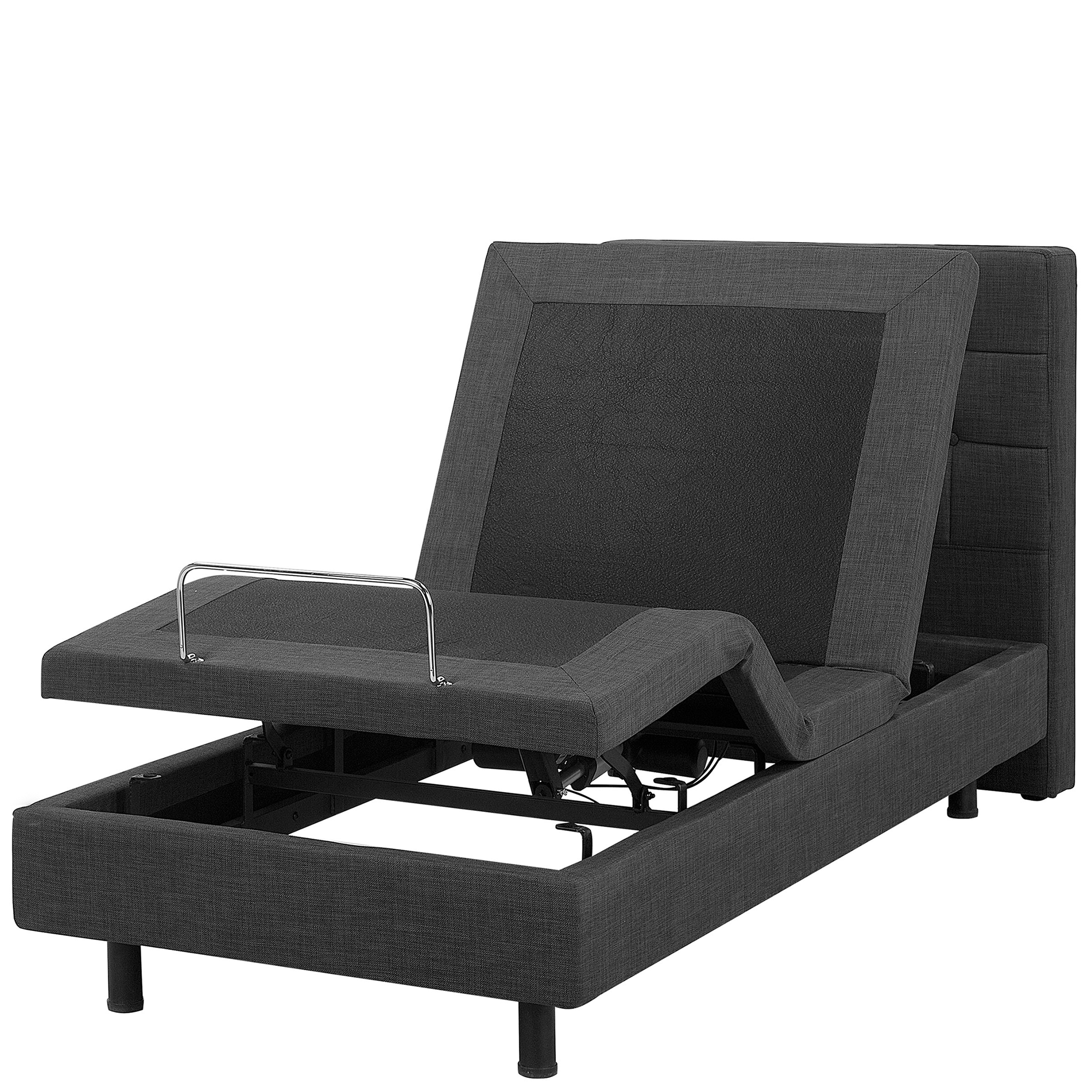 Lit réglable Tissu DUKE 90 x 200 cm Gris foncé | Leroy Merlin