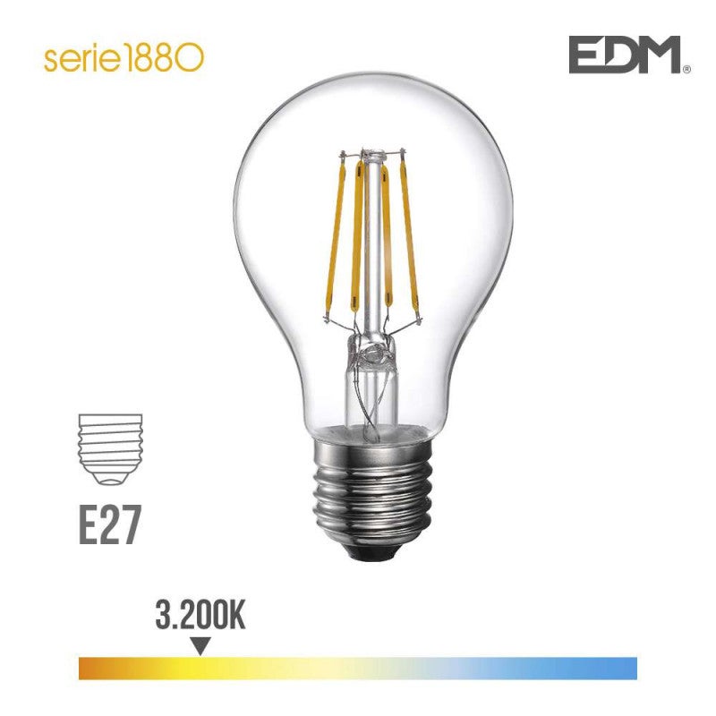 Ampoule LED E27 4W Ronde A60 équivalent à 35W - Blanc Chaud 3200K ...