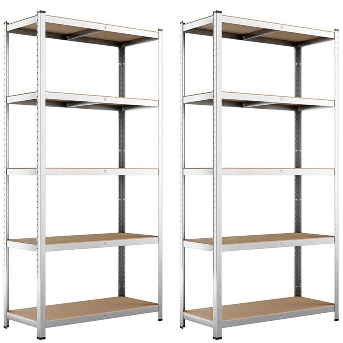 2x Estantes con 5 Estantes Modulares de MDF en Metal Galvanizado ...