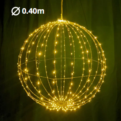 Sfera LED 3D, Ø50 cm, 300 micro LED caldo, IP44, 230V, pieghevole, per ...