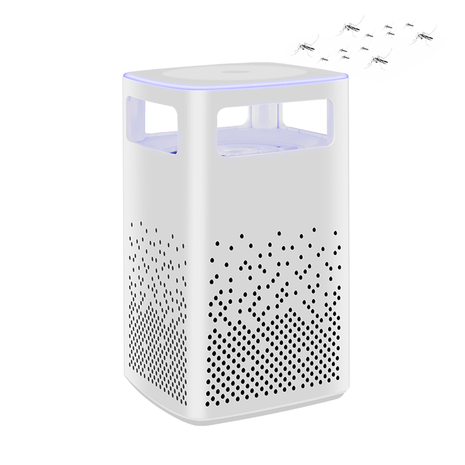 Atrapa mosquitos eléctrico, con luz led, aspirador y depósito. 9x9x17,5 ...