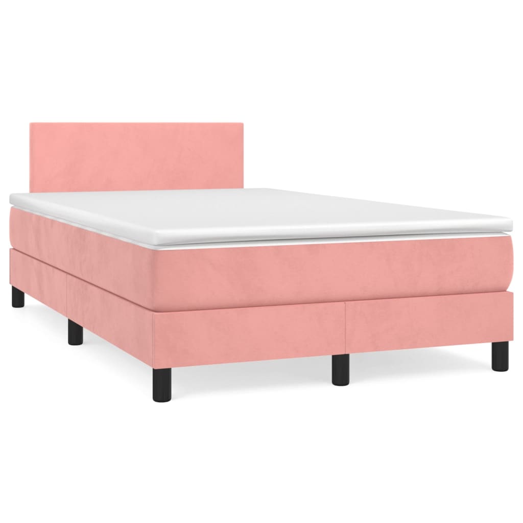 Cama box spring con colchón terciopelo rosa 120x200 cm | Leroy Merlin