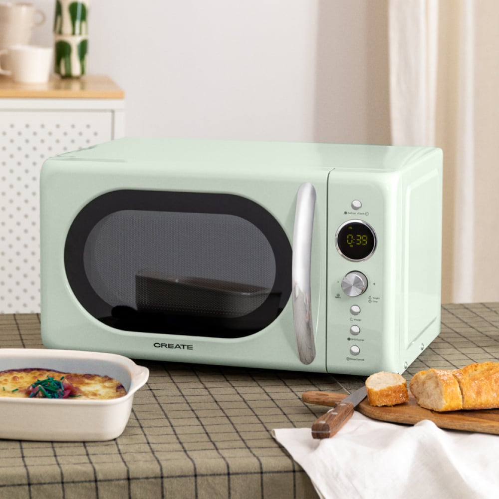 CREATE - MICROWAVE RETRO - Micro-ondes 20L gril numérique 900W - Vert ...