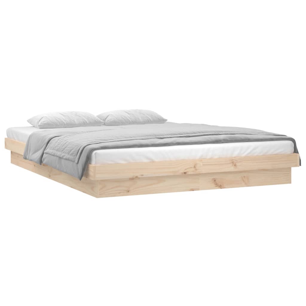 Lit Adulte | Lit double | Cadre de lit à LED 160x200 cm Bois massif ...