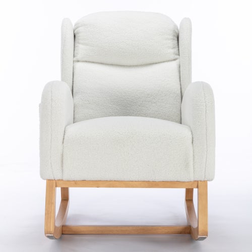 Sillón Mecedor Moderno en Tela Teddy, Brazos con Bolsillos | Leroy Merlin