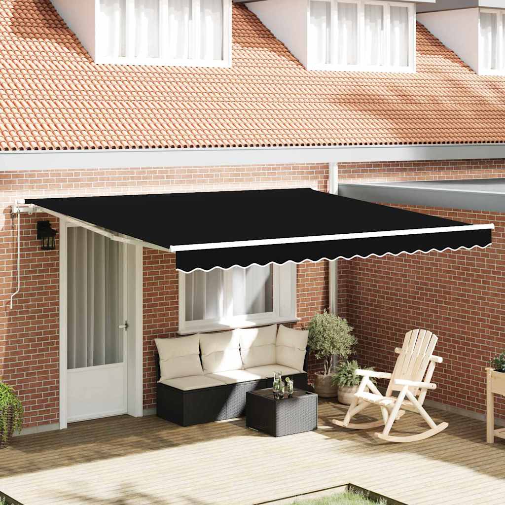 Toldo Retráctil Negro 400 x 350 cm Tela y acero | Leroy Merlin
