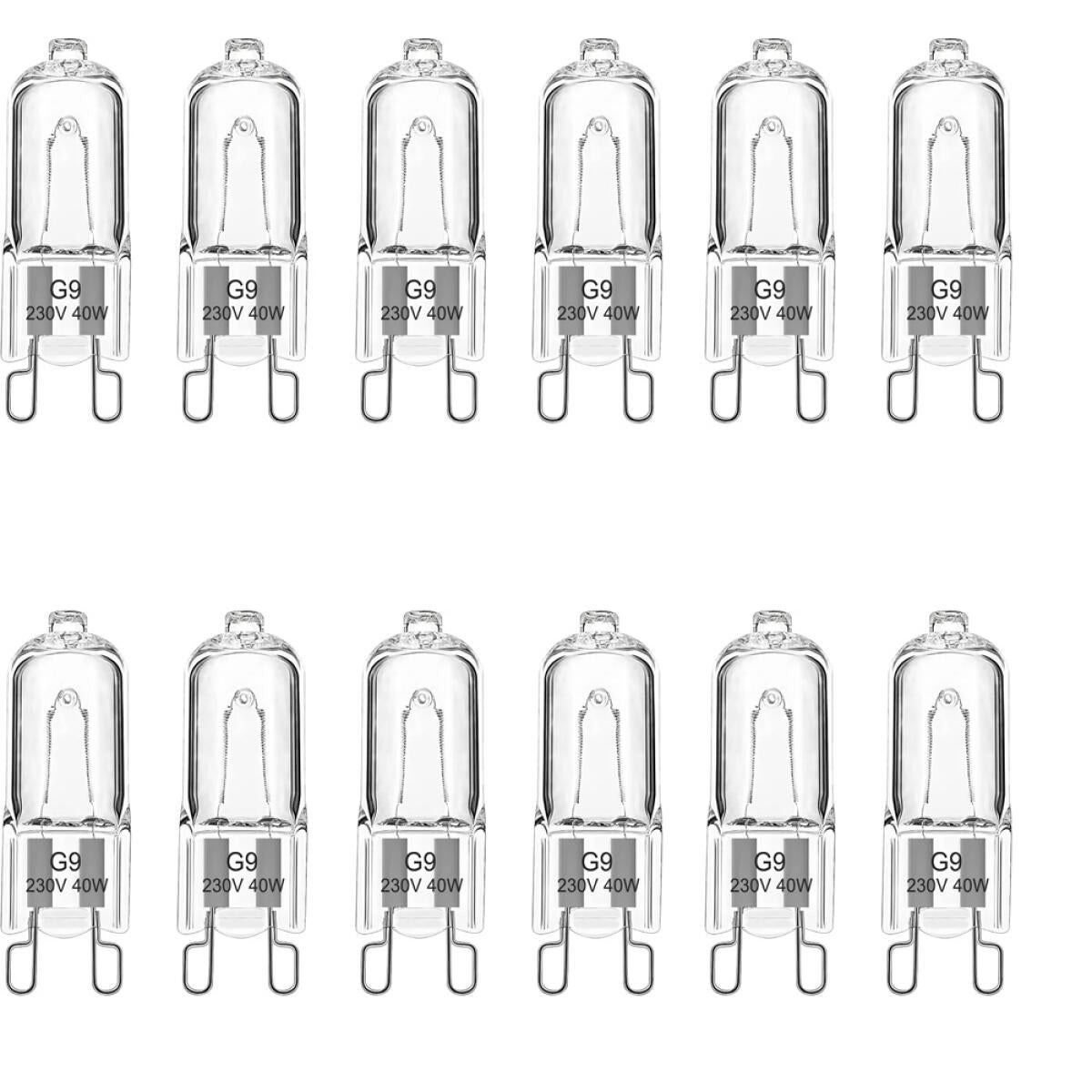 Bombilla halógena G9 40W, regulable, 230V, para horno, microondas ...