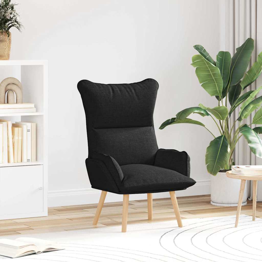 Sillón Negro 69 x 74 x 93 cm Tela y contrachapado | Leroy Merlin