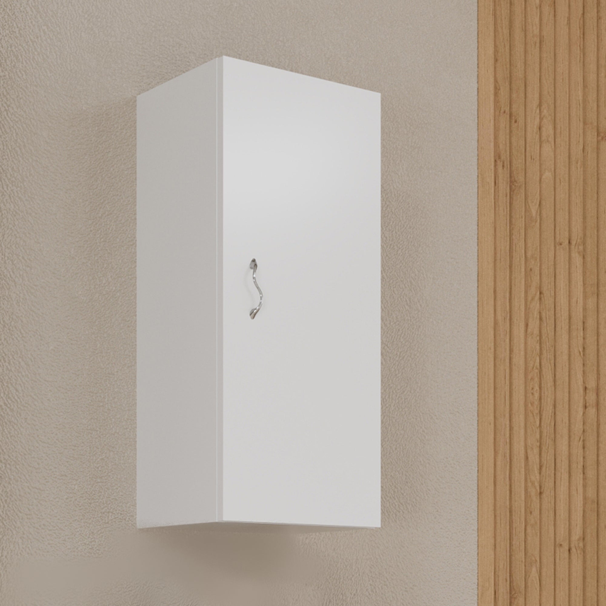 PENSILE BAGNO SOSPESO AD UN'ANTA REVERSIBILE BIANCO LUCIDO | EASY ...