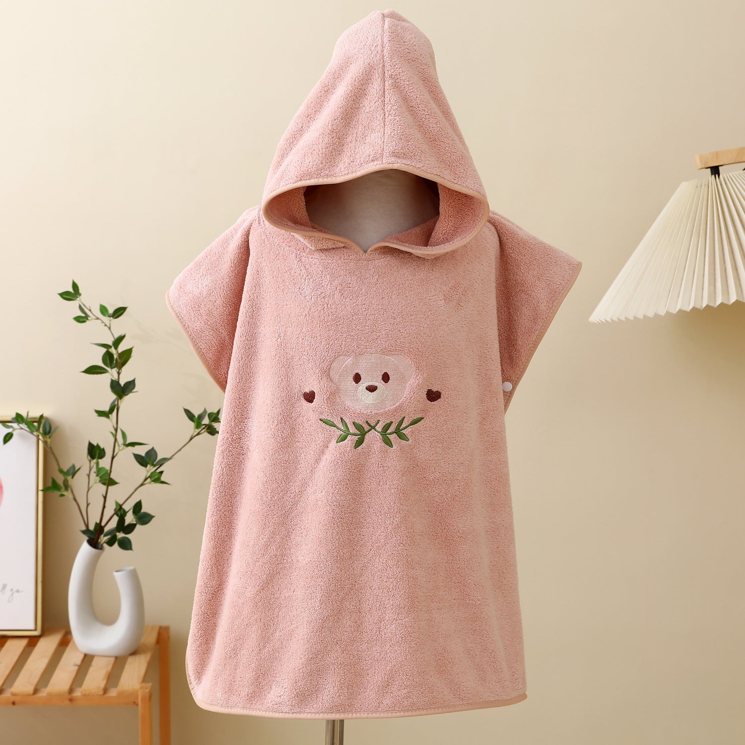 Serviette de bain à capuche en polaire corail brodée pour bébé ...