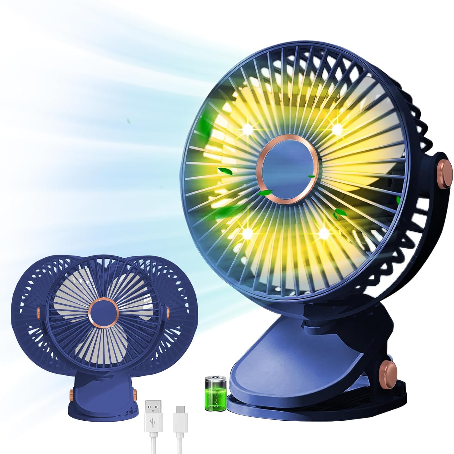 Ventilateur de table USB, ventilateur à clipser, 3 vitesses, adapté à ...