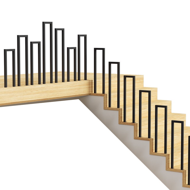 Rampe d'escalier en forme de U fer hauteur main courante fer rampe tube ...