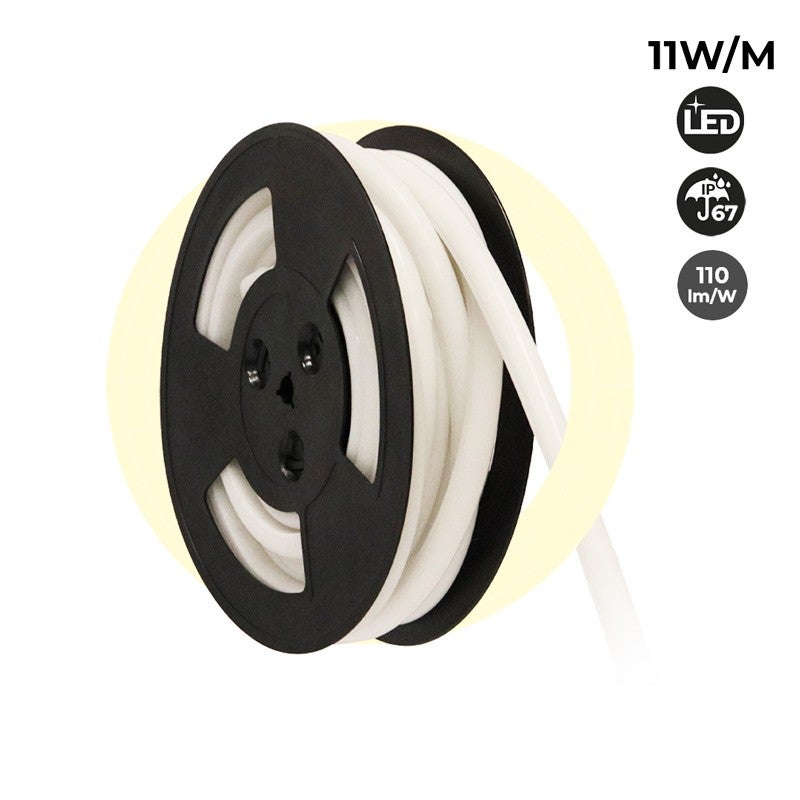 Neon Flex LED 24V DC - 12x12mm - 10 metri - Kit completo - 11W/m - IP67 ...