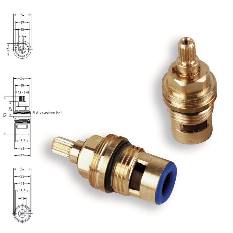 Vitone 1/2" ceramico 90° asta mm.19.5-br.7.8x18-dx 802400OL907.818 ...