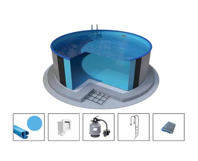Piscine enterrée ronde Ibiza 6x1,5m kit complet avec système de ...