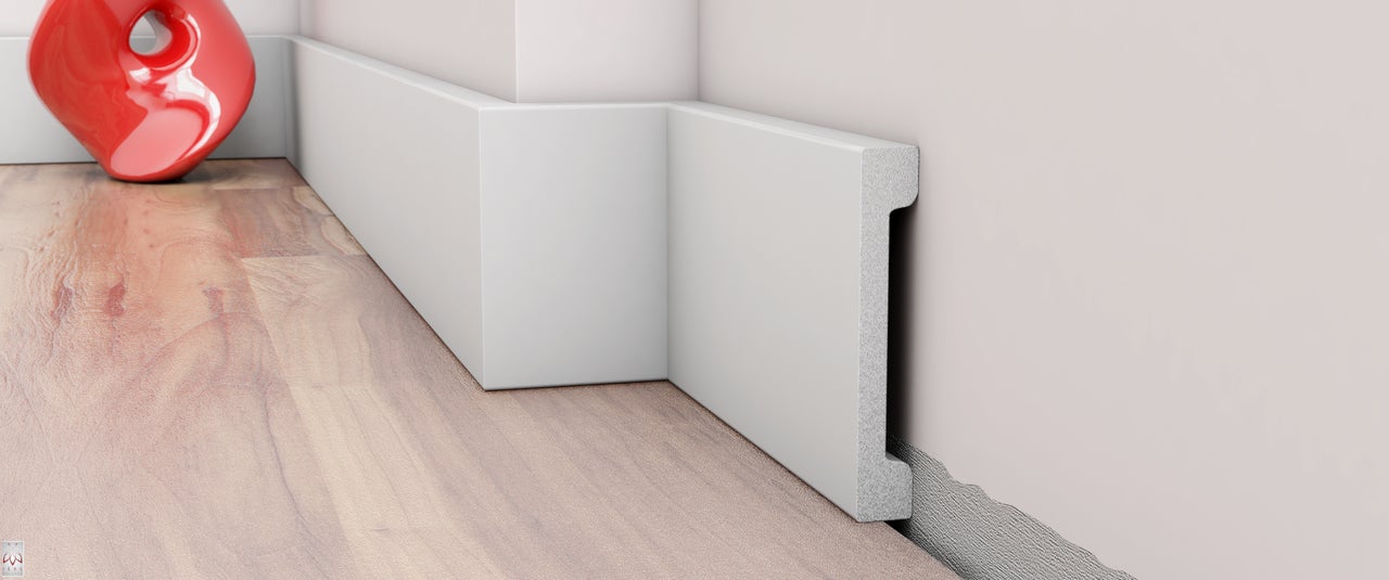 Plinthes 1 pièce / 2 mètres plinthe plinthe - blanc - matériau dur ...