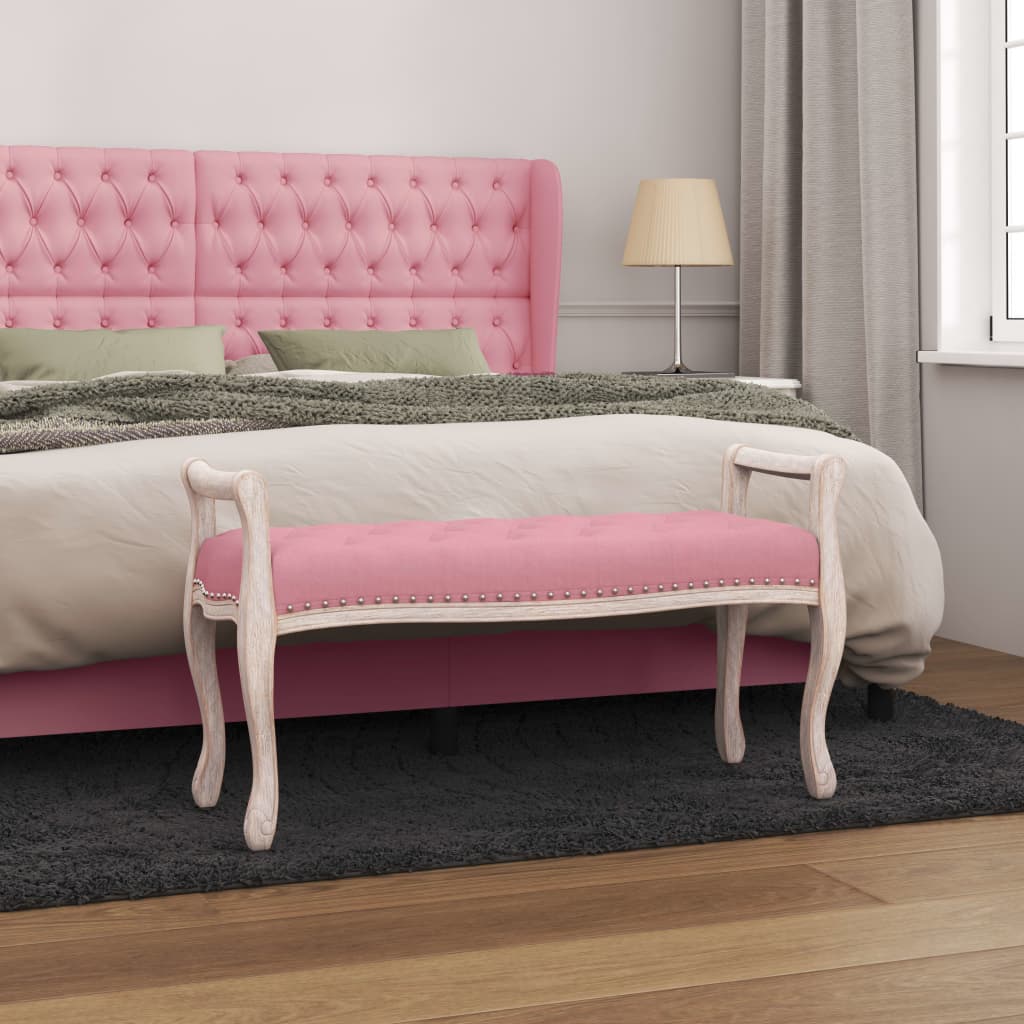 Banc d'intérieur | Banc Rose 110x45x60 cm Velours CFW65932 | Leroy Merlin