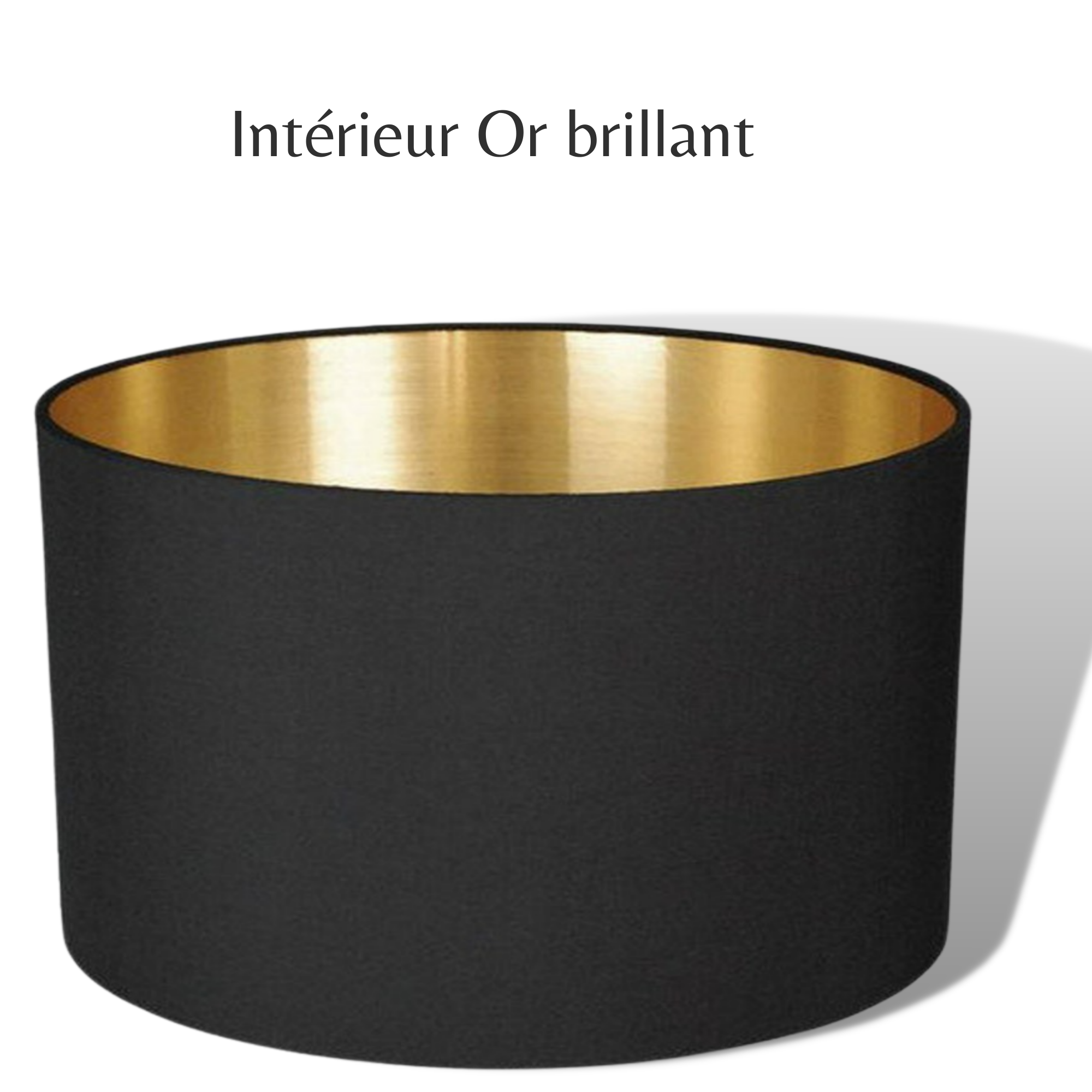 Abat-jour noir intérieur or brillant Collection ORLU Taille Ø 30 ...