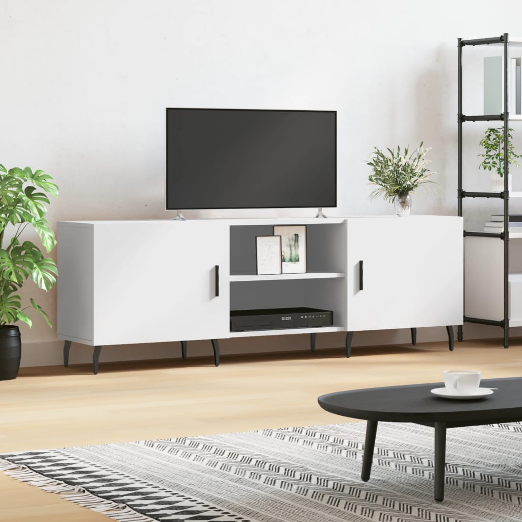 Meuble TV blanc 150x30x50 cm bois d'ingénierie vidaXL | Leroy Merlin
