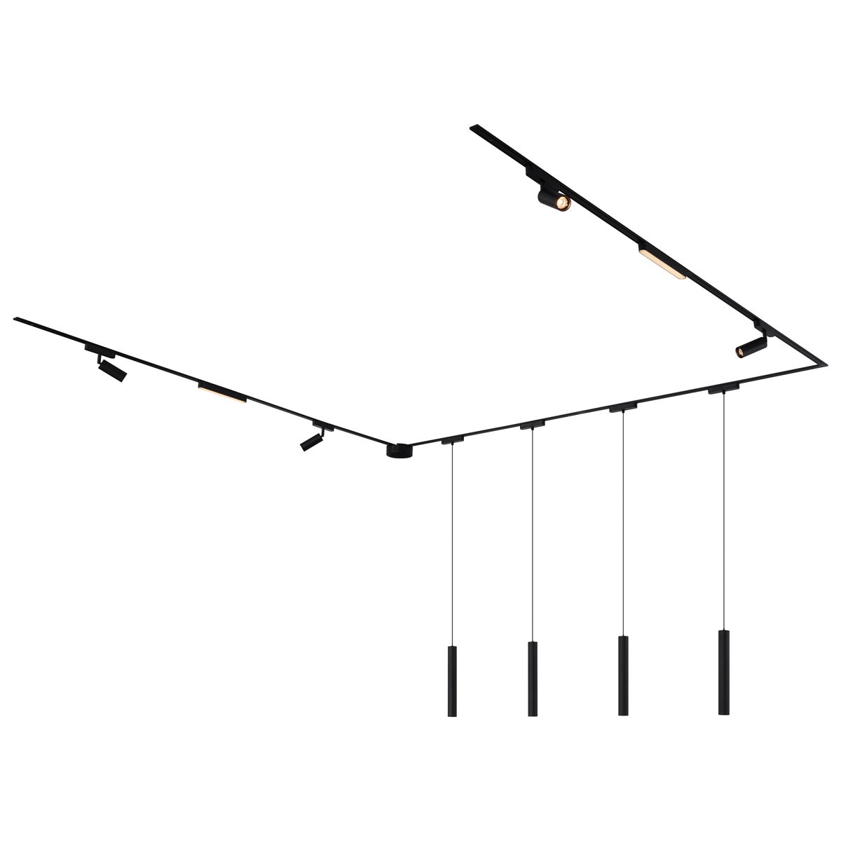 Sistema de iluminación de riel con 10 luces negras monofásicas ...