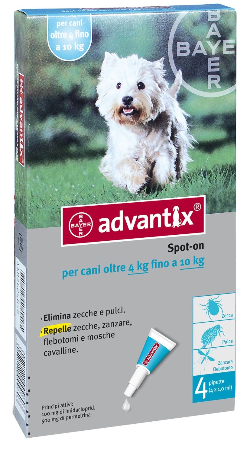 Advantix pour chiens de 4 à 10 kg Spot-On anti-puces, anti-tiques et ...