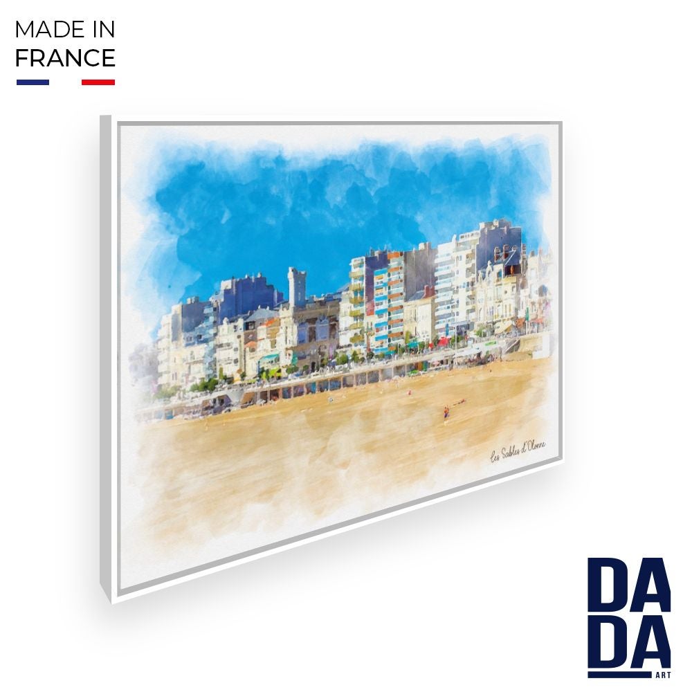 Tableau Côte de Les Sables-d'Olonne / 45x60cm / Cadre Blanc / Fabriqué ...