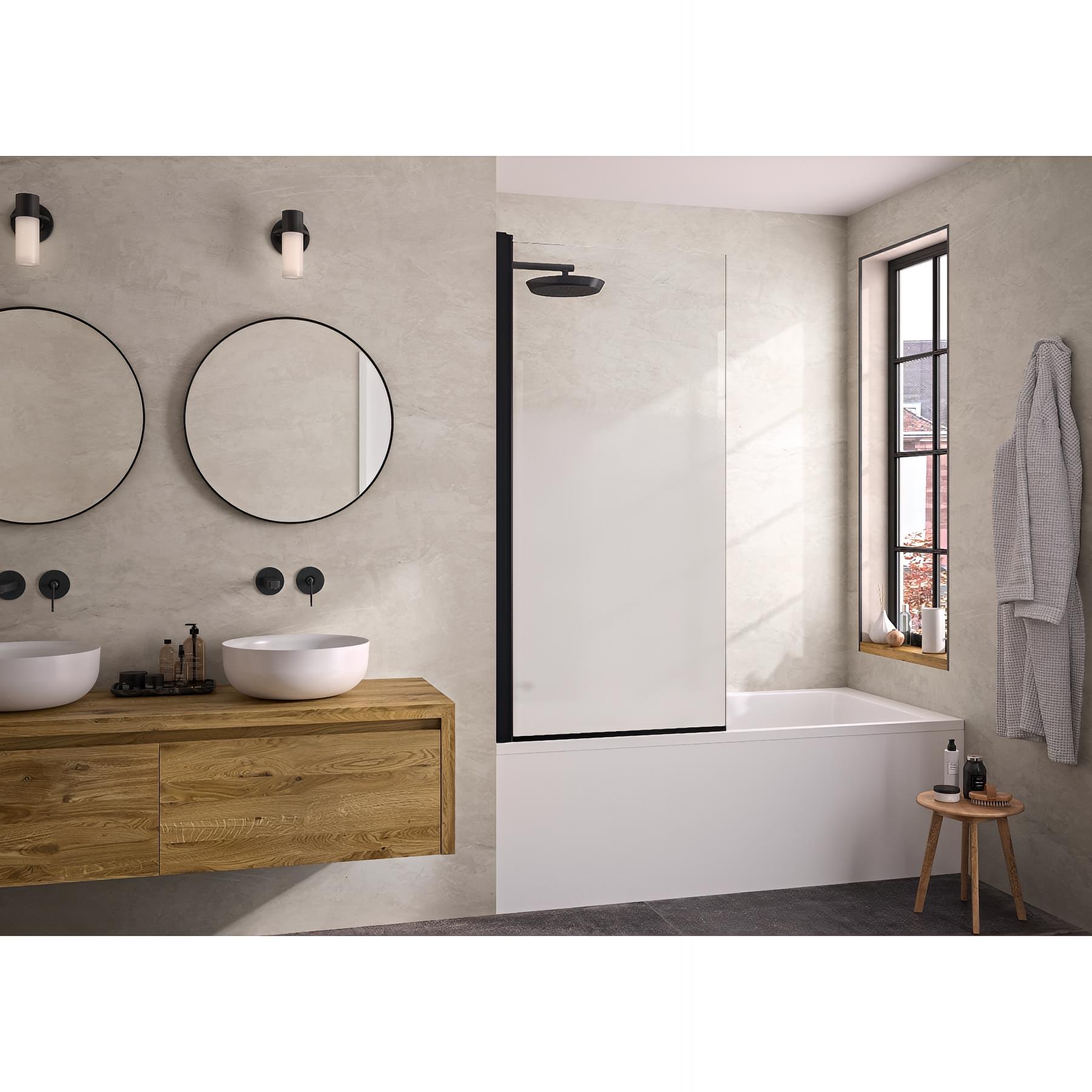 Pare-bain pivotant Kinedo Smart Design Lyra 80 profilé gris noir grainé ...
