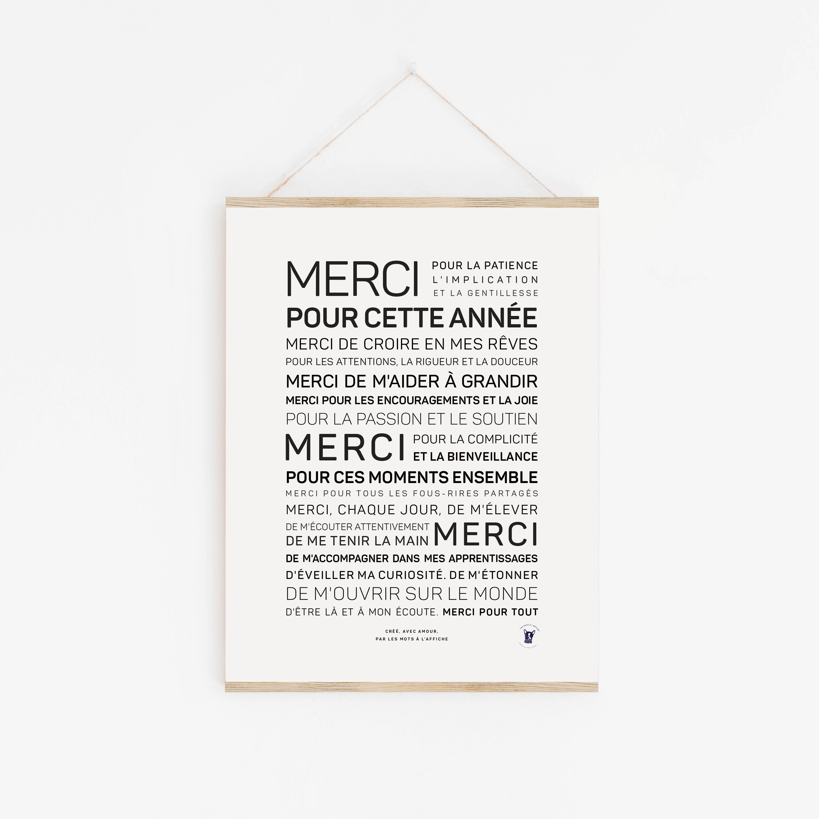 Affiche imprimée A5 "Merci pour cette année" (Poster) 14.8 x 21 cm ...