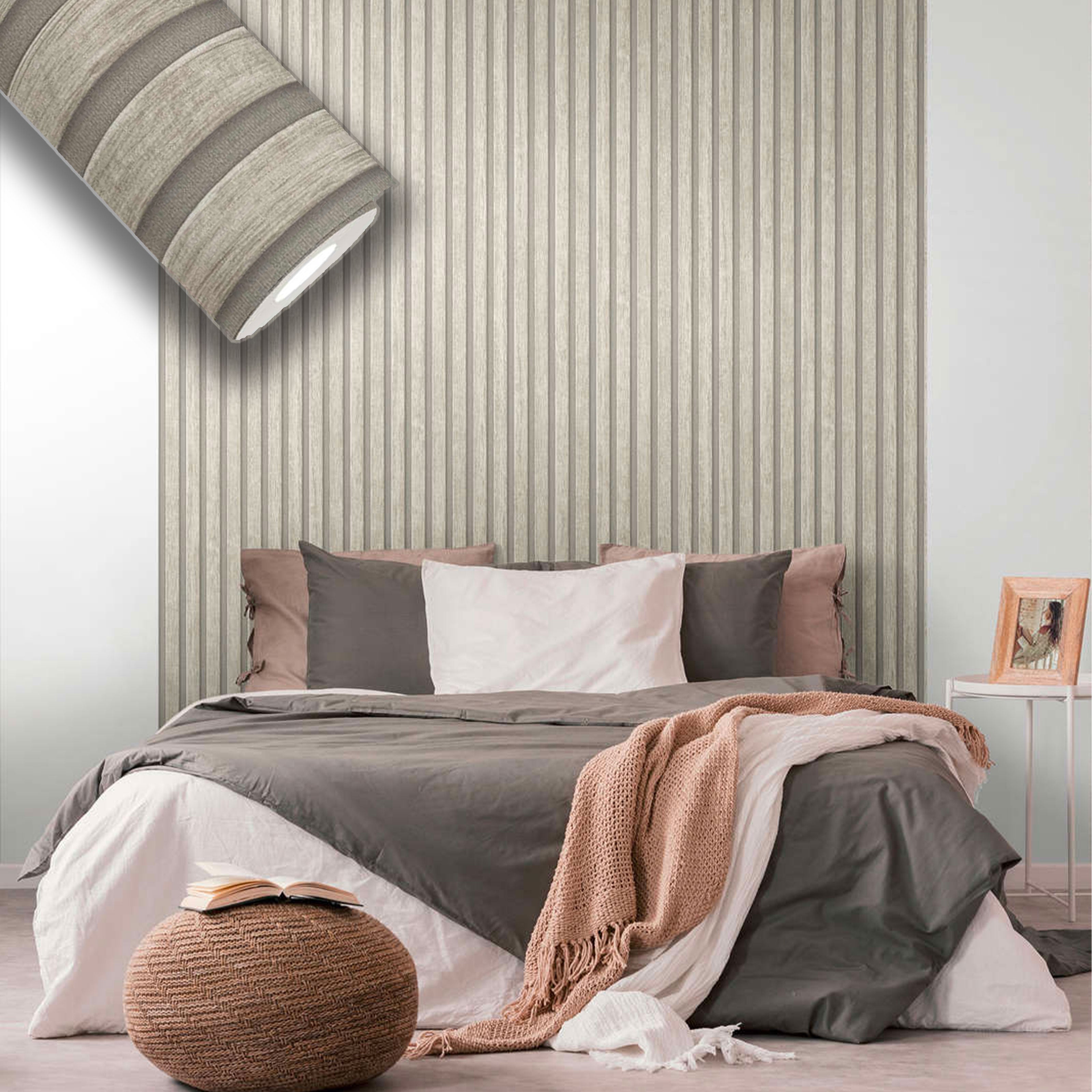 Rouleau de 5 m² de papier peint 3D ARDOISE DE BOIS effet BOISETTE ...